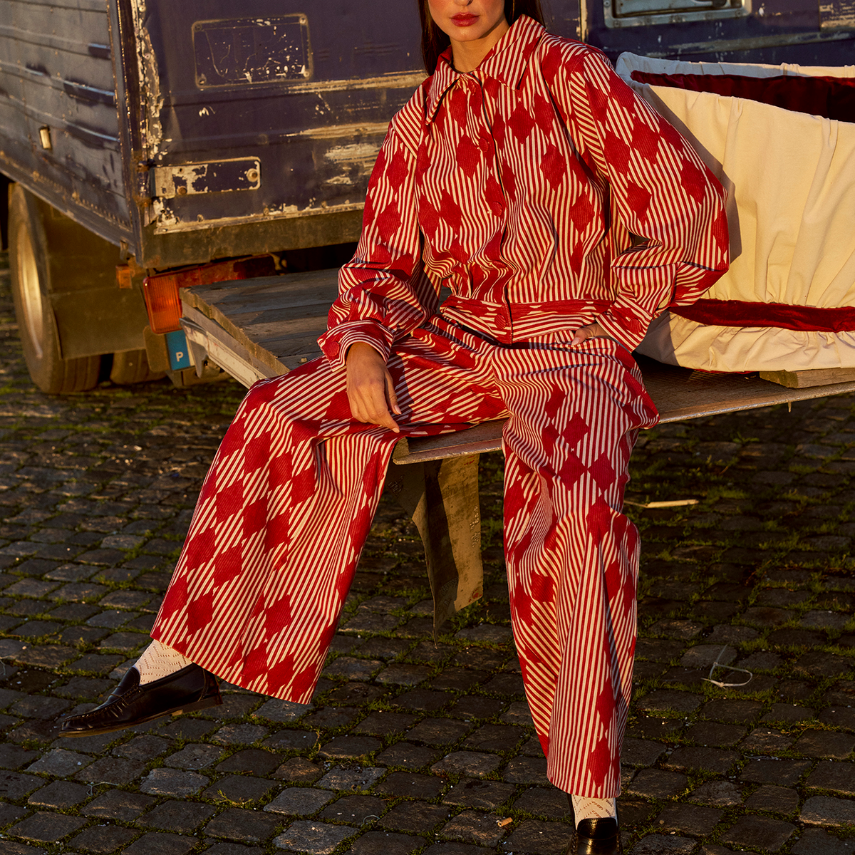 SANTANA pants - RED DIAMONDS – SIENNA - Designed in Lisbon