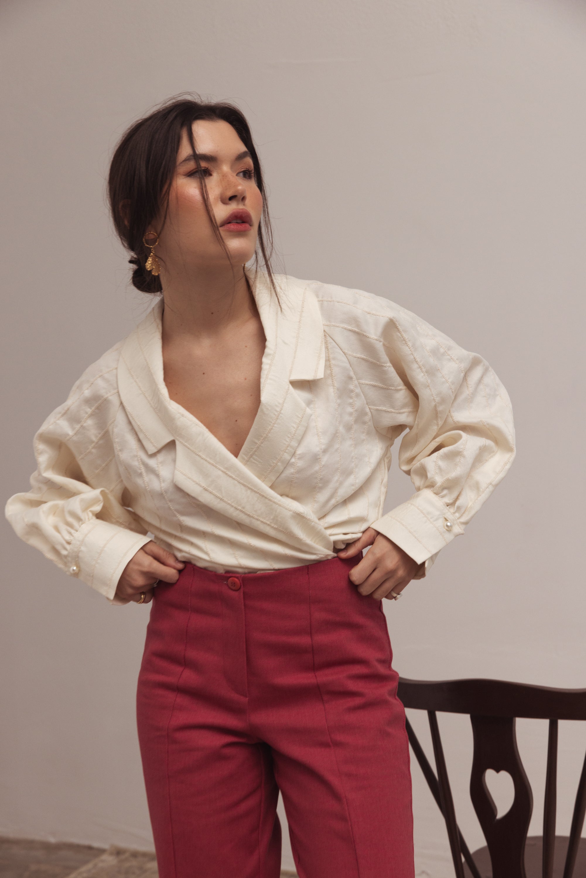 MILA shirt - IVORY – SIENNA - Designed in Lisbon